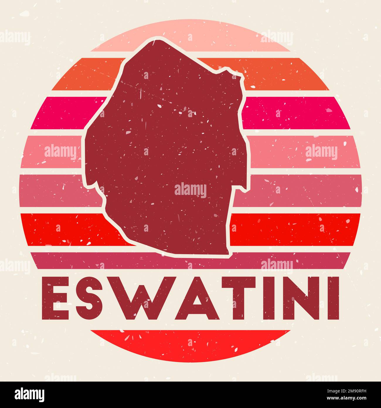 Swaziland logo. Sign with the map of the country and colored stripes ...