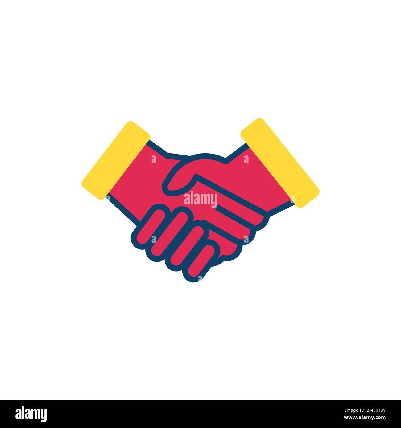 Exchange of friendly handshake. Symbol of concluded business contract ...