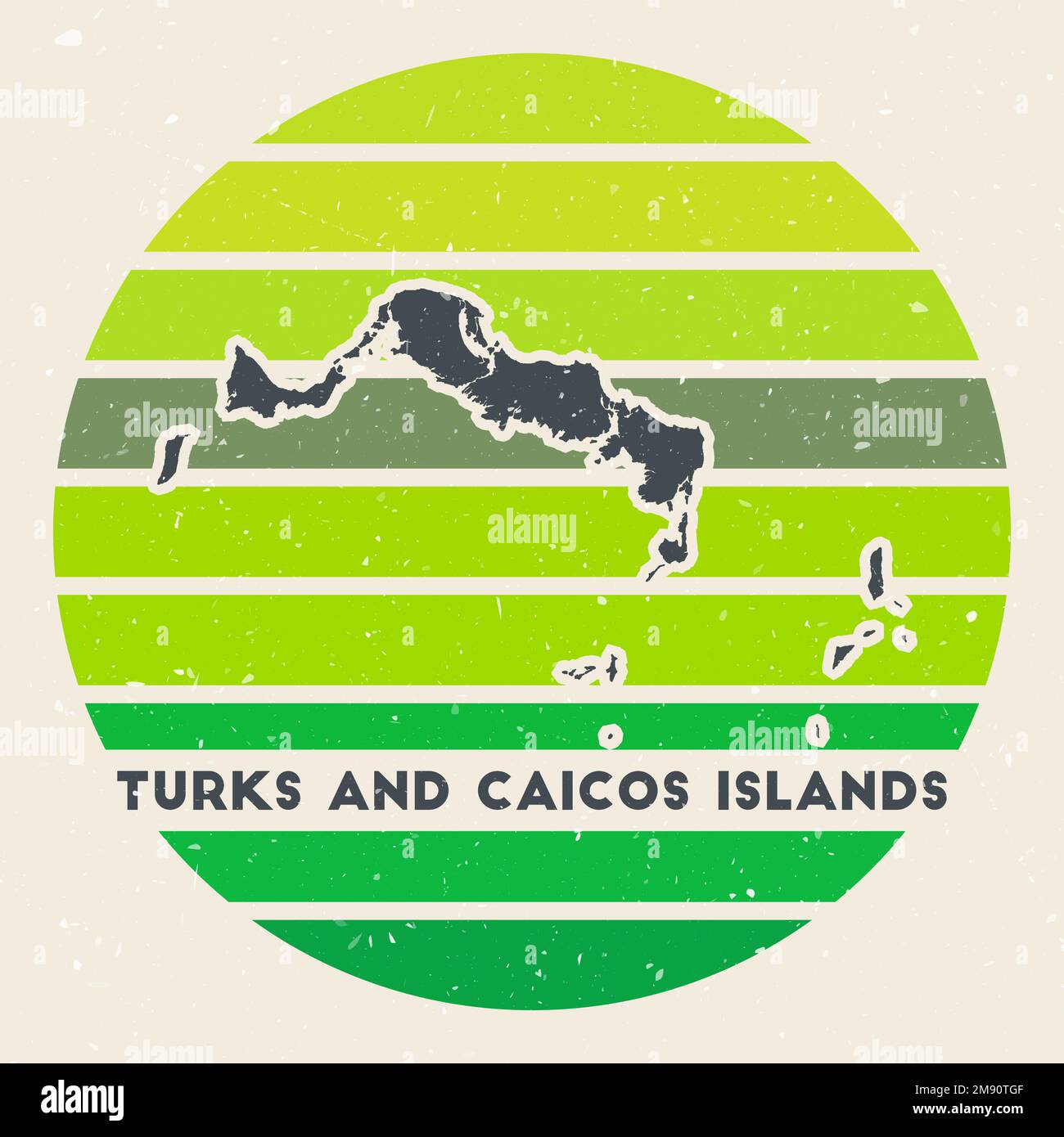Turks and Caicos Islands logo. Sign with the map of the island and ...