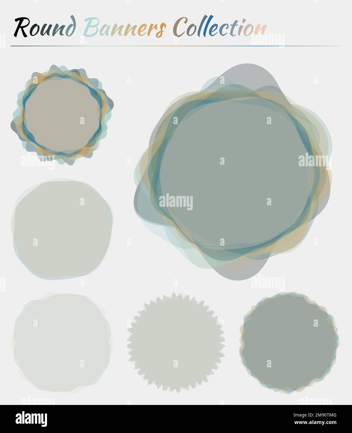 Colorful round abstract shapes. Circular backgrounds in blue and green ...