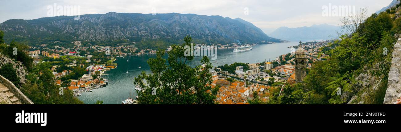 Elevated view of the harbour, Kotor, Montenegro Stock Photo - Alamy