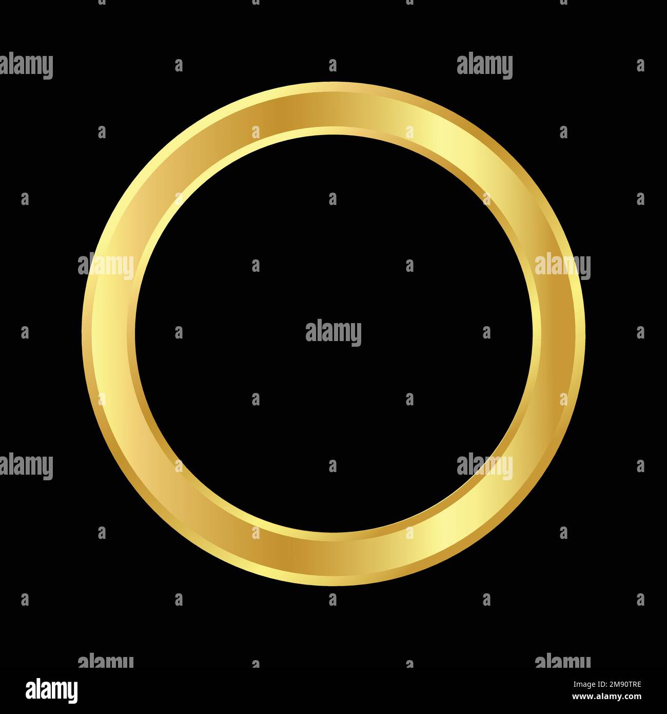 Golden circle frame template. Thick empty ring for image and photo ...
