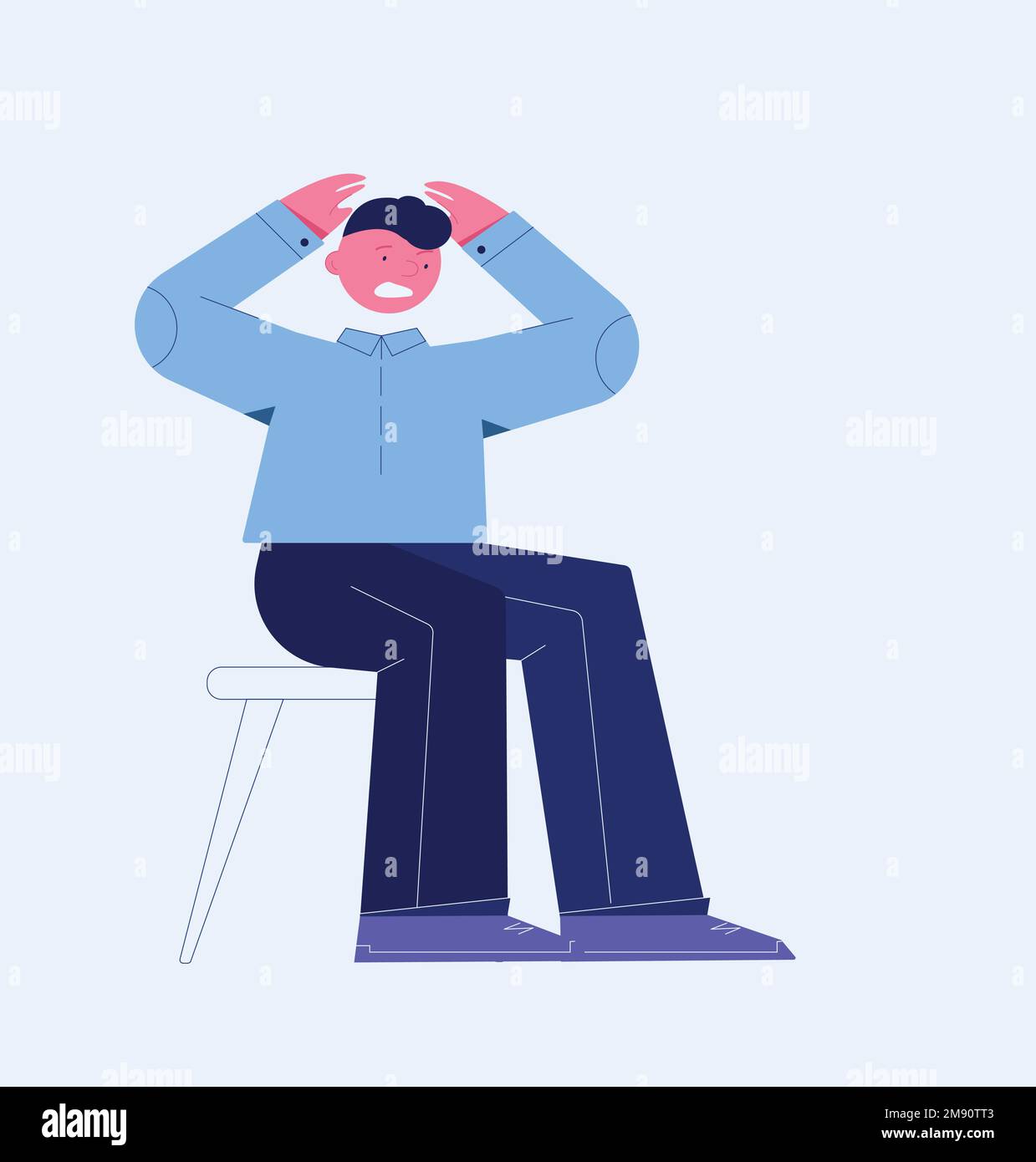 Panicking man puts his hands on head Stock Vector Image & Art - Alamy