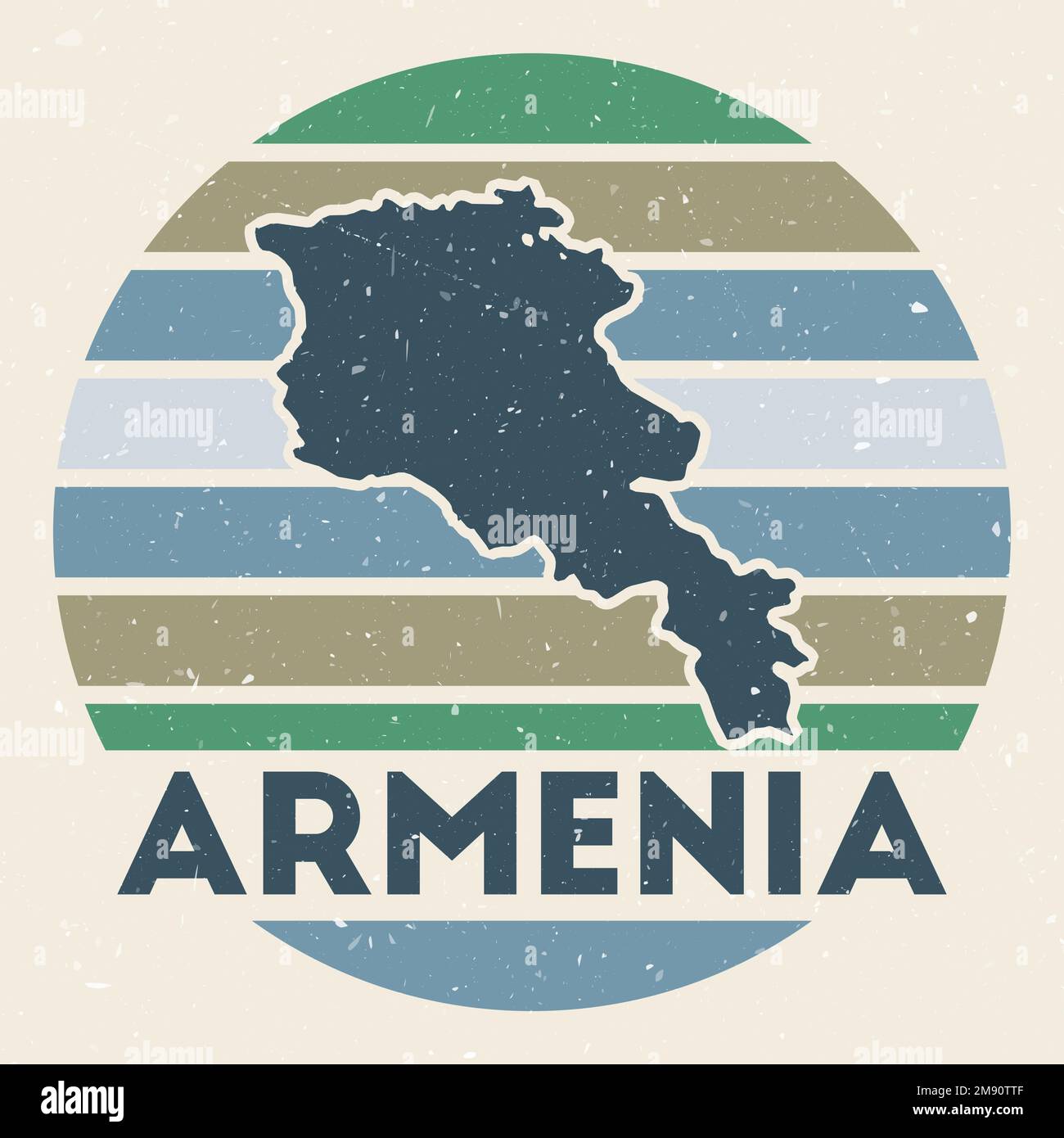 Armenia logo. Sign with the map of the country and colored stripes ...