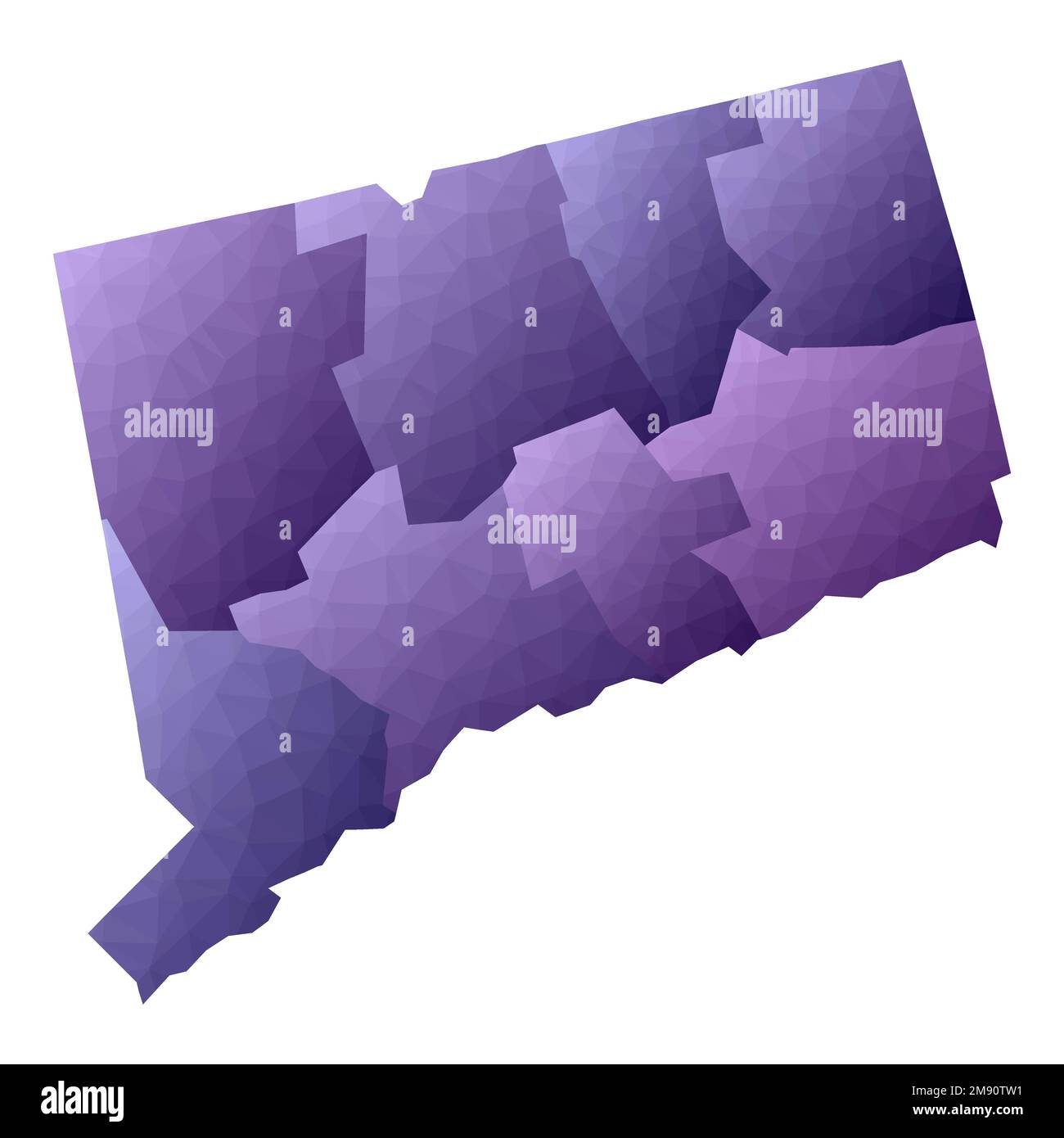 Connecticut map. Geometric style US state outline with counties ...