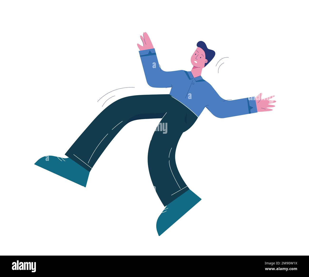 Falling man. Traumatic danger from careless gait Stock Vector Image ...