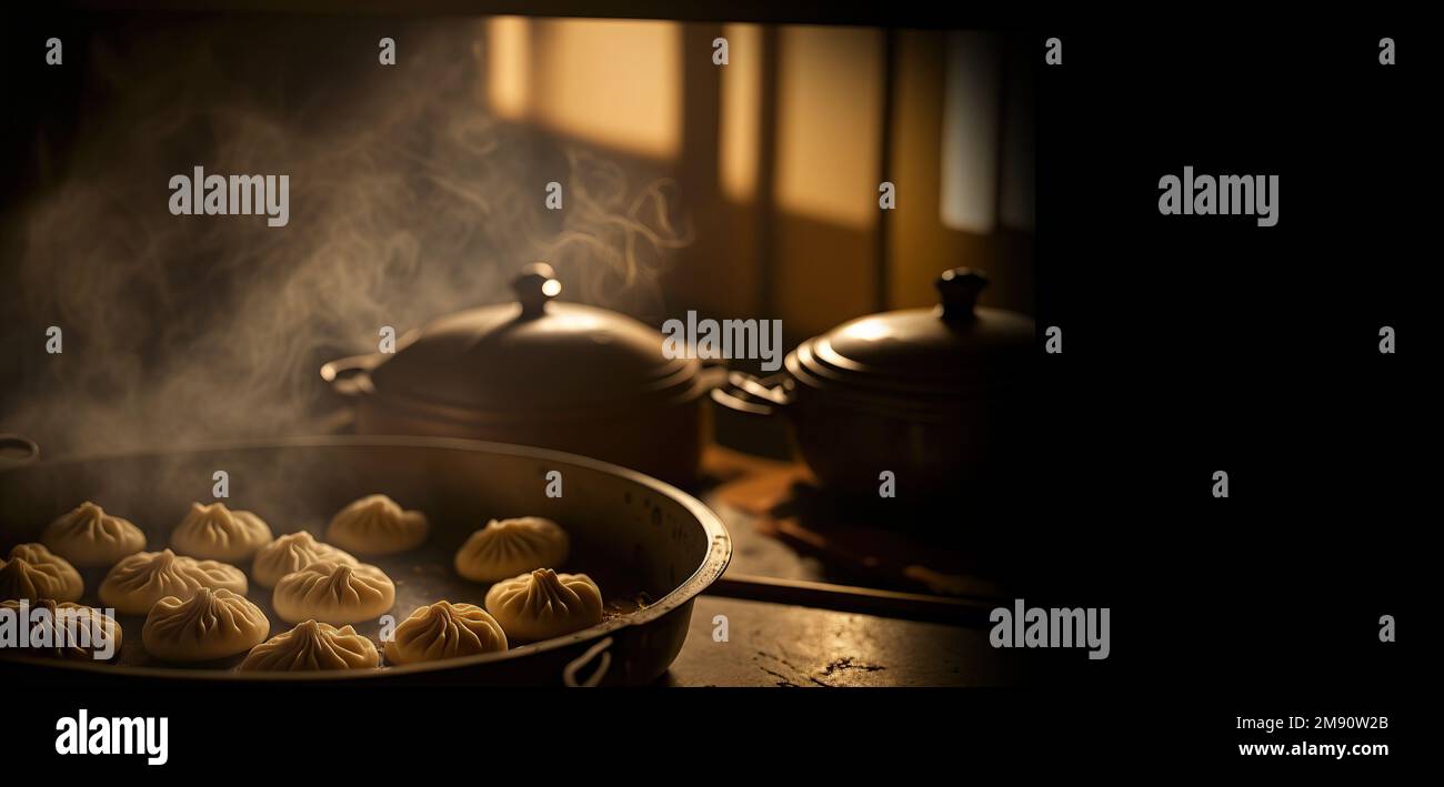 A Delicious Pot of Jiaozi: A Traditional Chinese Dumpling Dish Stock ...