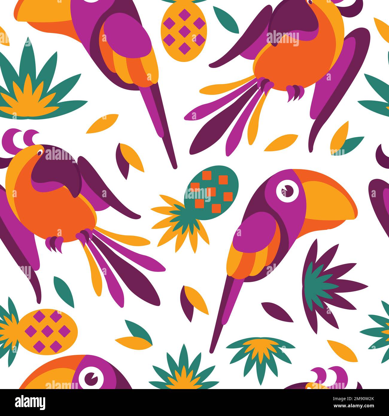 Tropical pineapples background Stock Vector Images - Alamy