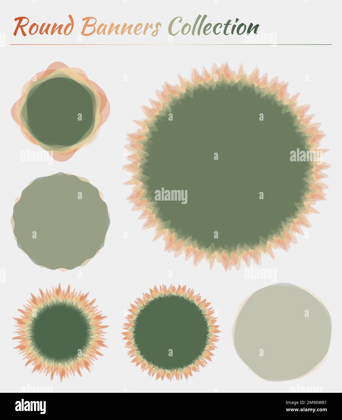 Round logos collection. Circular backgrounds in autumn colors. Elegant ...