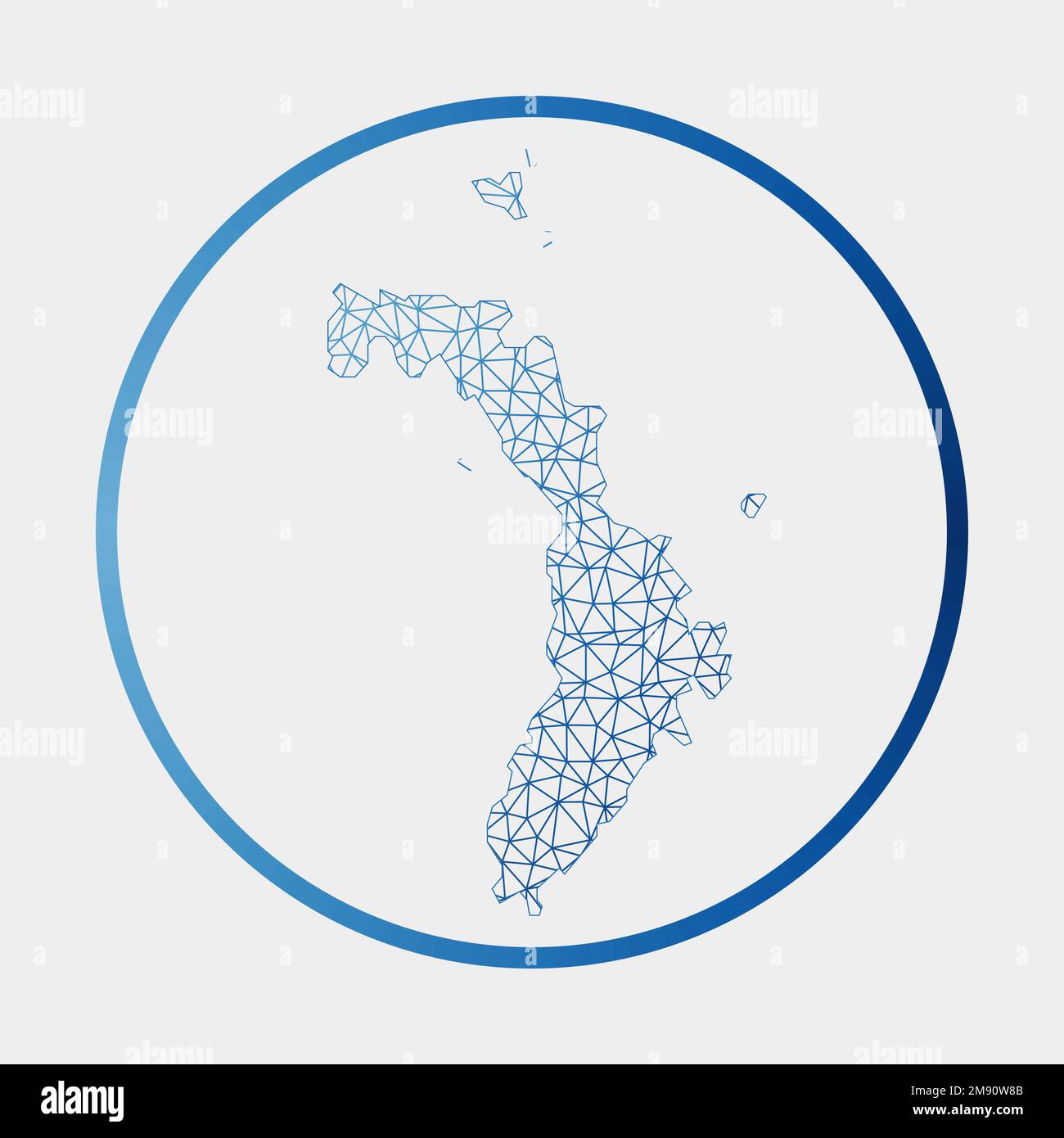 Lord Howe Island icon. Network map of the island. Round Lord Howe sign ...