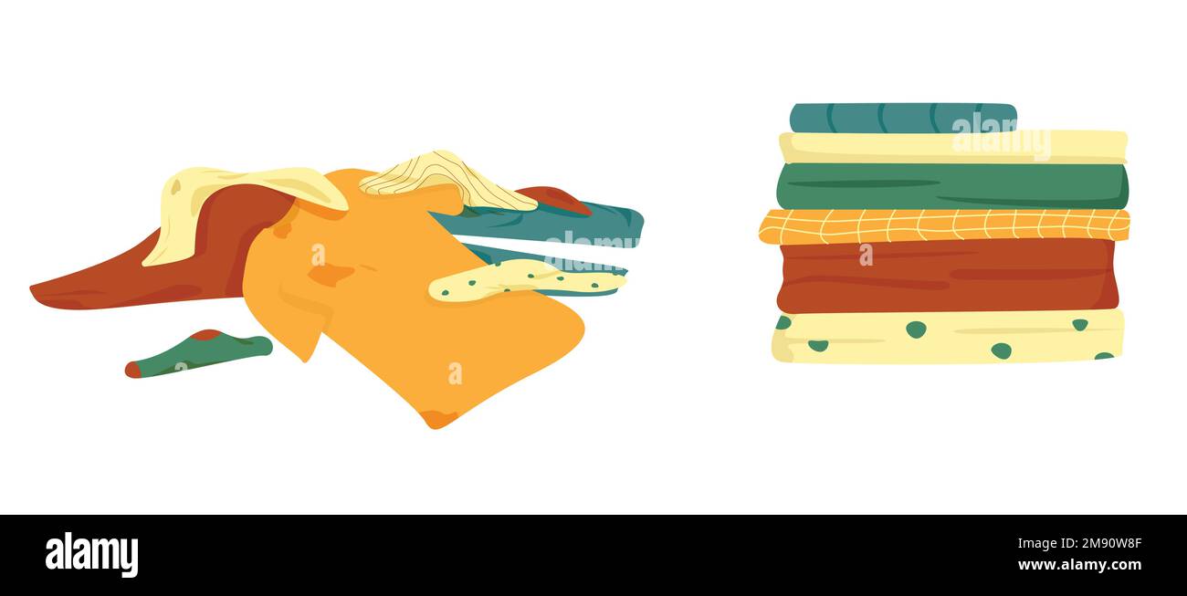 Stack of scattered and folded clothes Stock Vector Image & Art - Alamy
