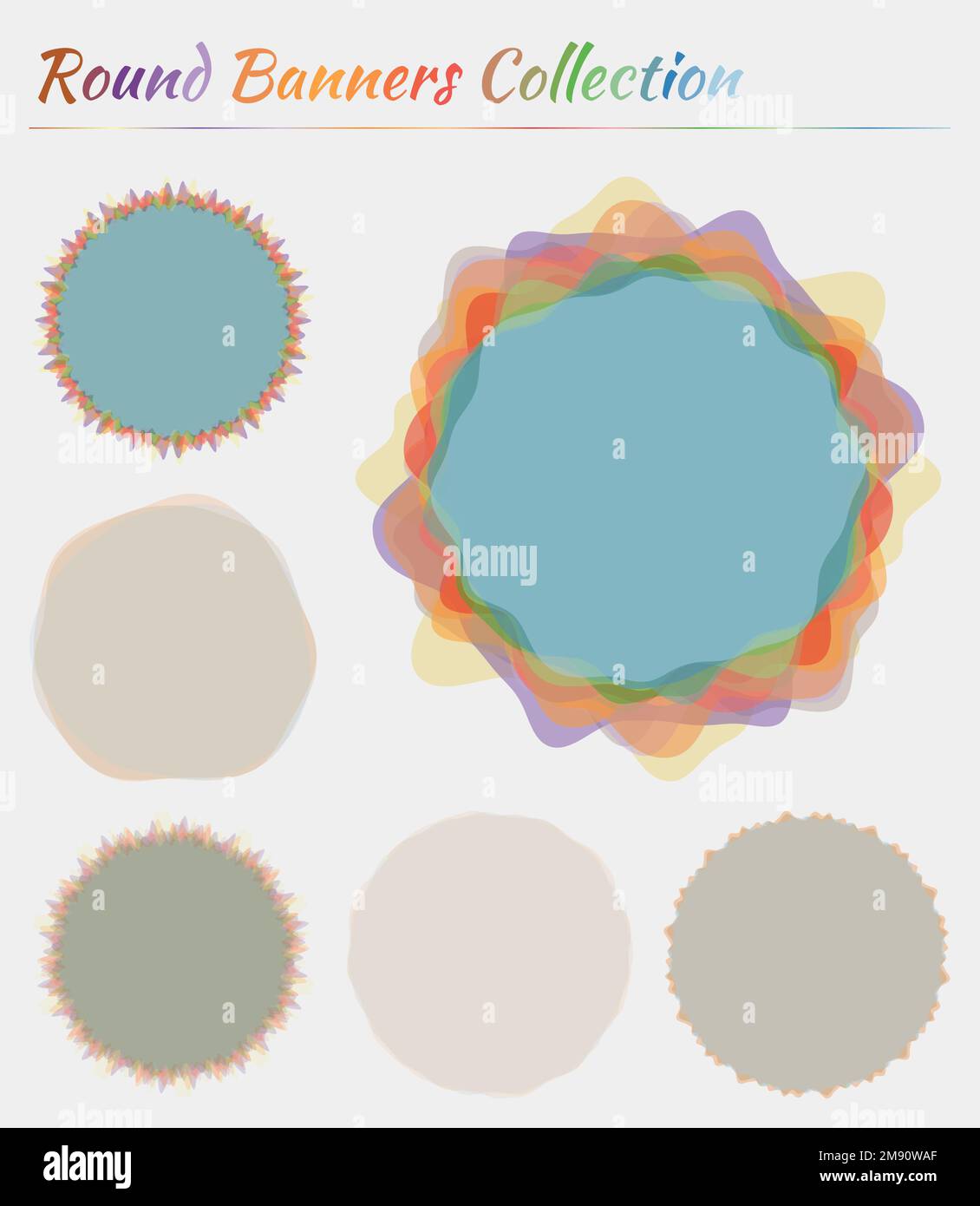 Round labels. Circular backgrounds in multicolored colors. Appealing ...