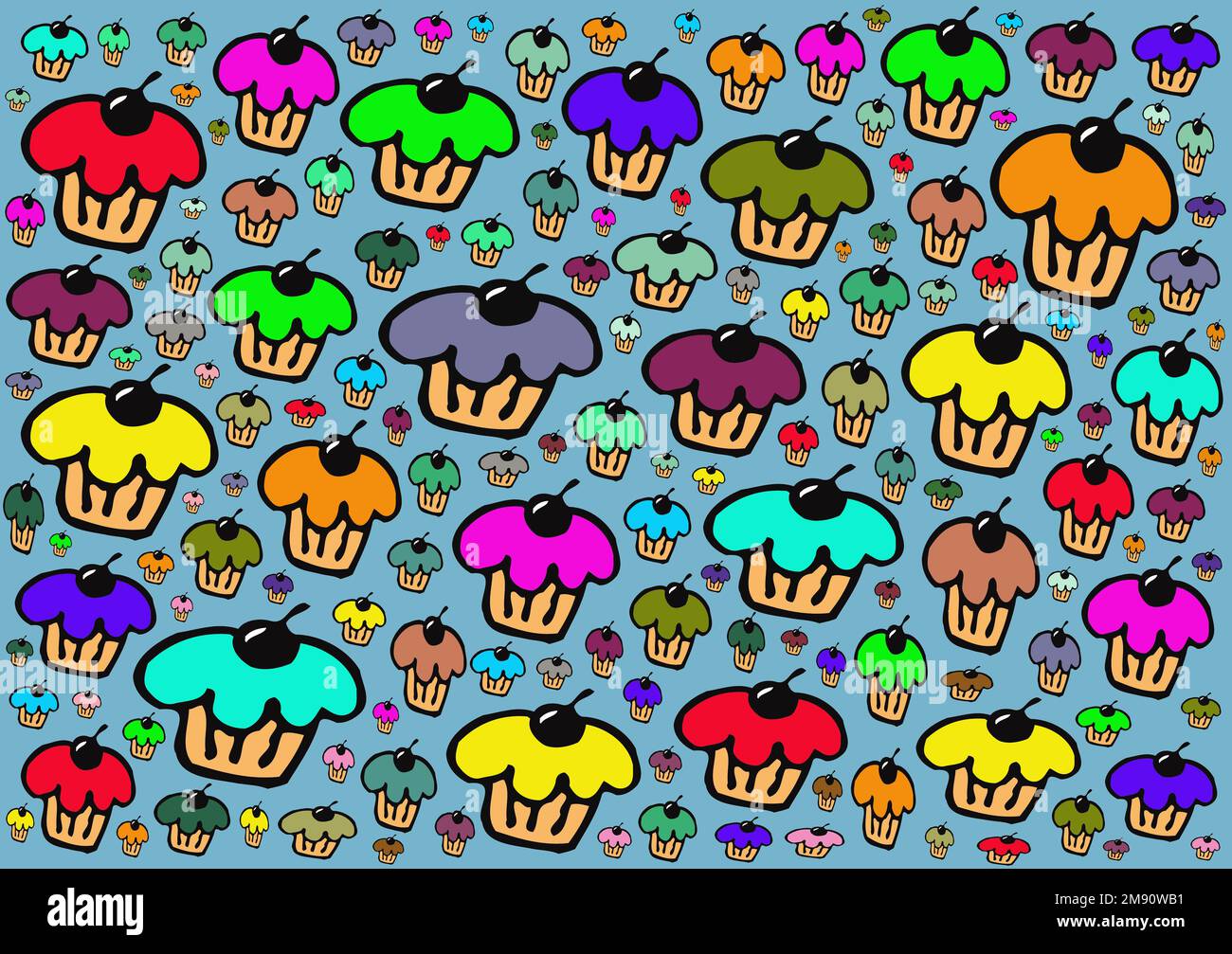 Abstract and contemporary seamless food cupcake design Stock Photo - Alamy