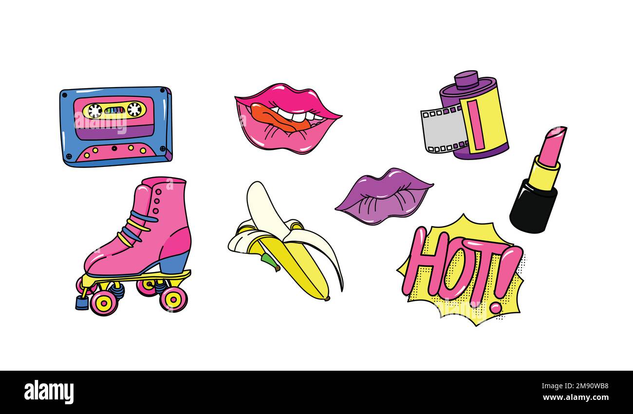 Decoration comic design style 80s set Stock Vector Image & Art - Alamy