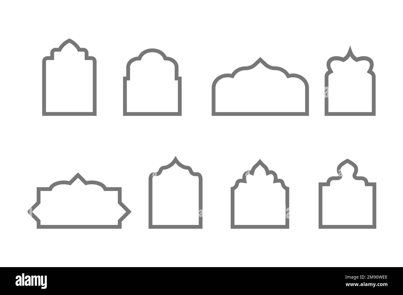 Islamic windows and arches with modern boho Stock Vector Image & Art ...