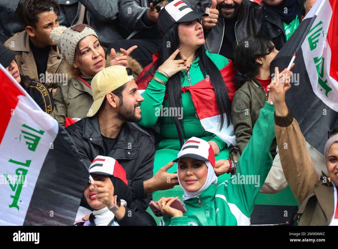 Iraqis fans chant inside the stadium, before the Arabian Gulf Cup's ...