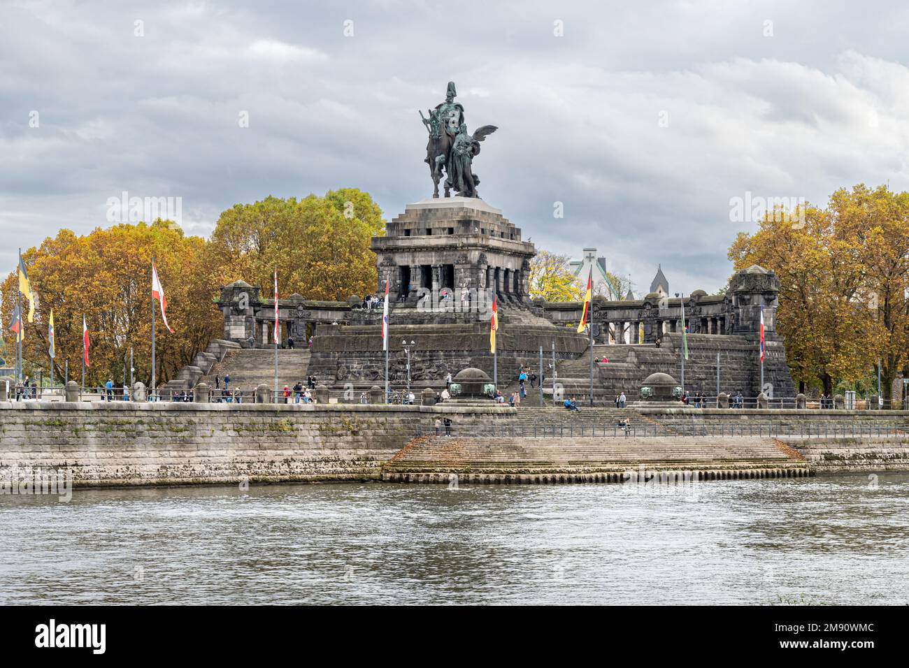 Koblenz were rivers Rhein and Mosel meet. In the foreground the German ...