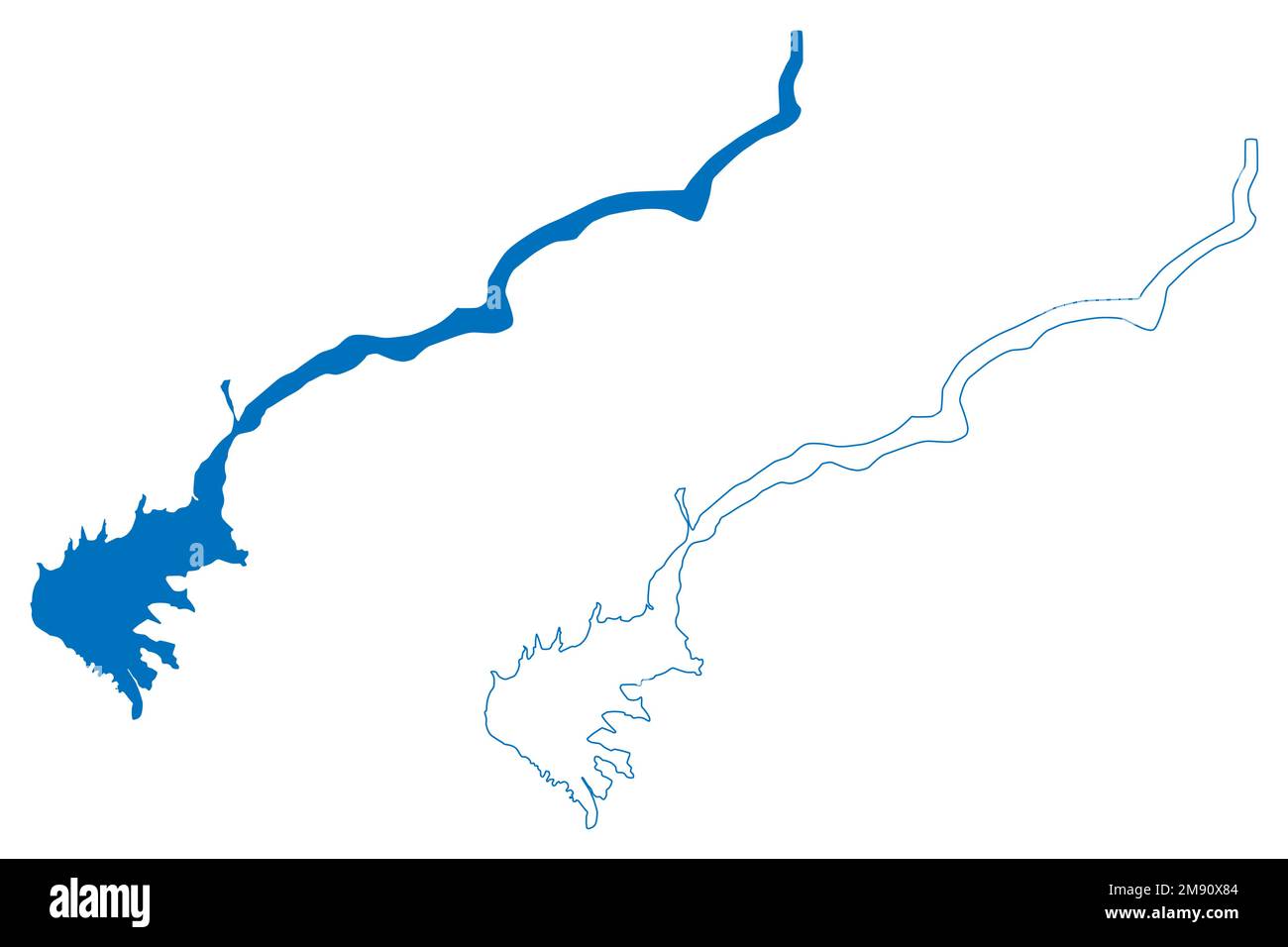 Lake Hanna (Islamic Republic of Pakistan) map vector illustration ...