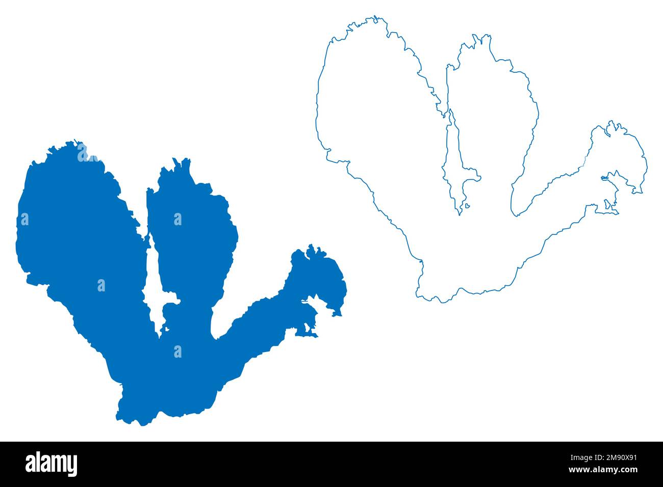 Lake Laguna (Republic of the Philippines) map vector illustration ...