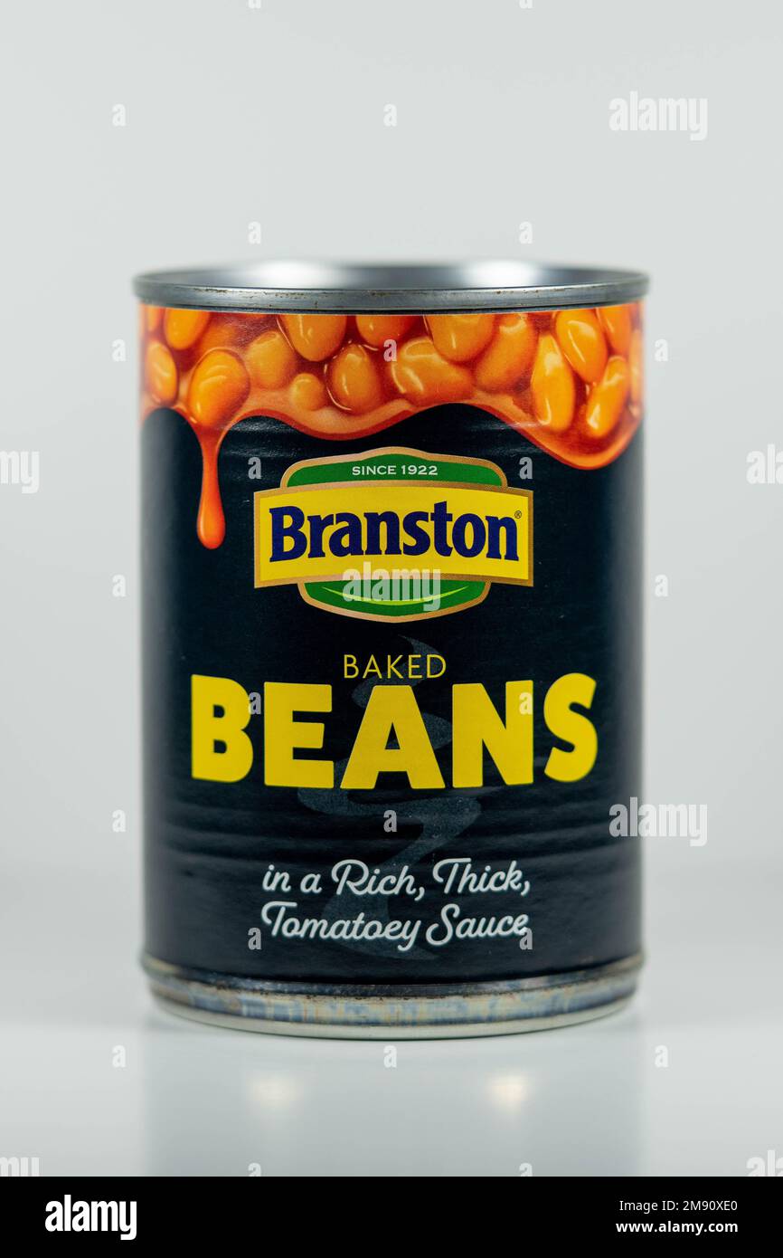Tin of Branston Baked Beans Stock Photo - Alamy