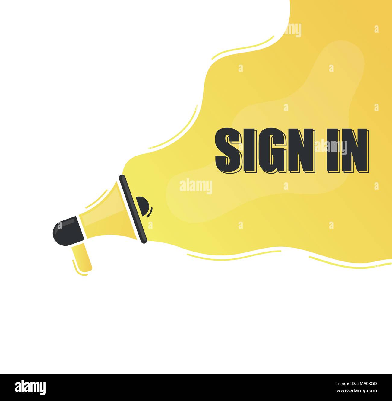 Sign in. Megaphone alert message. Special offer sign. Advertising ...