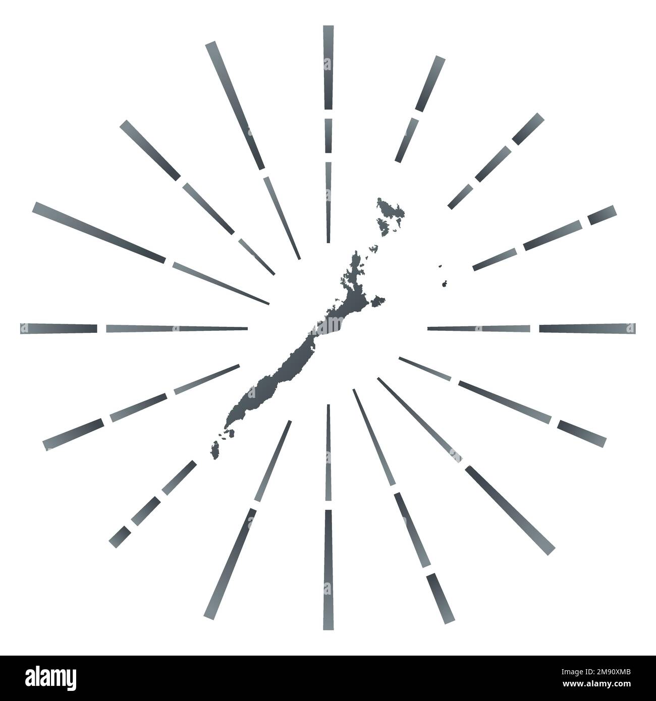 Palawan gradiented sunburst. Map of the island with colorful star rays ...