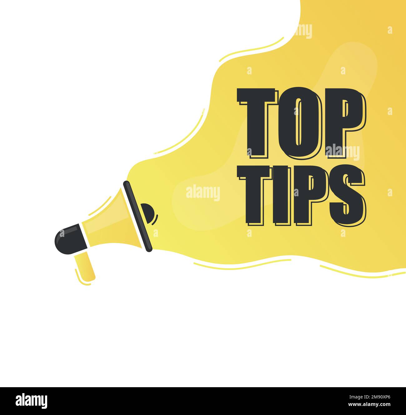 Top tips. Megaphone alert message. Special offer sign. Advertising ...