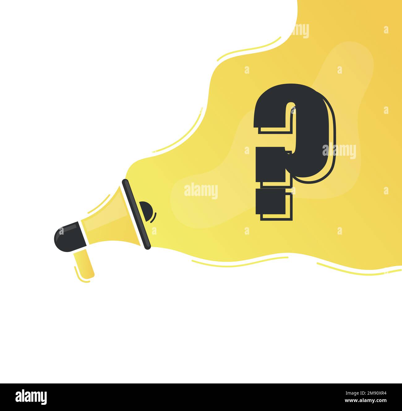 Question mark. Megaphone alert message. Special offer sign. Advertising ...