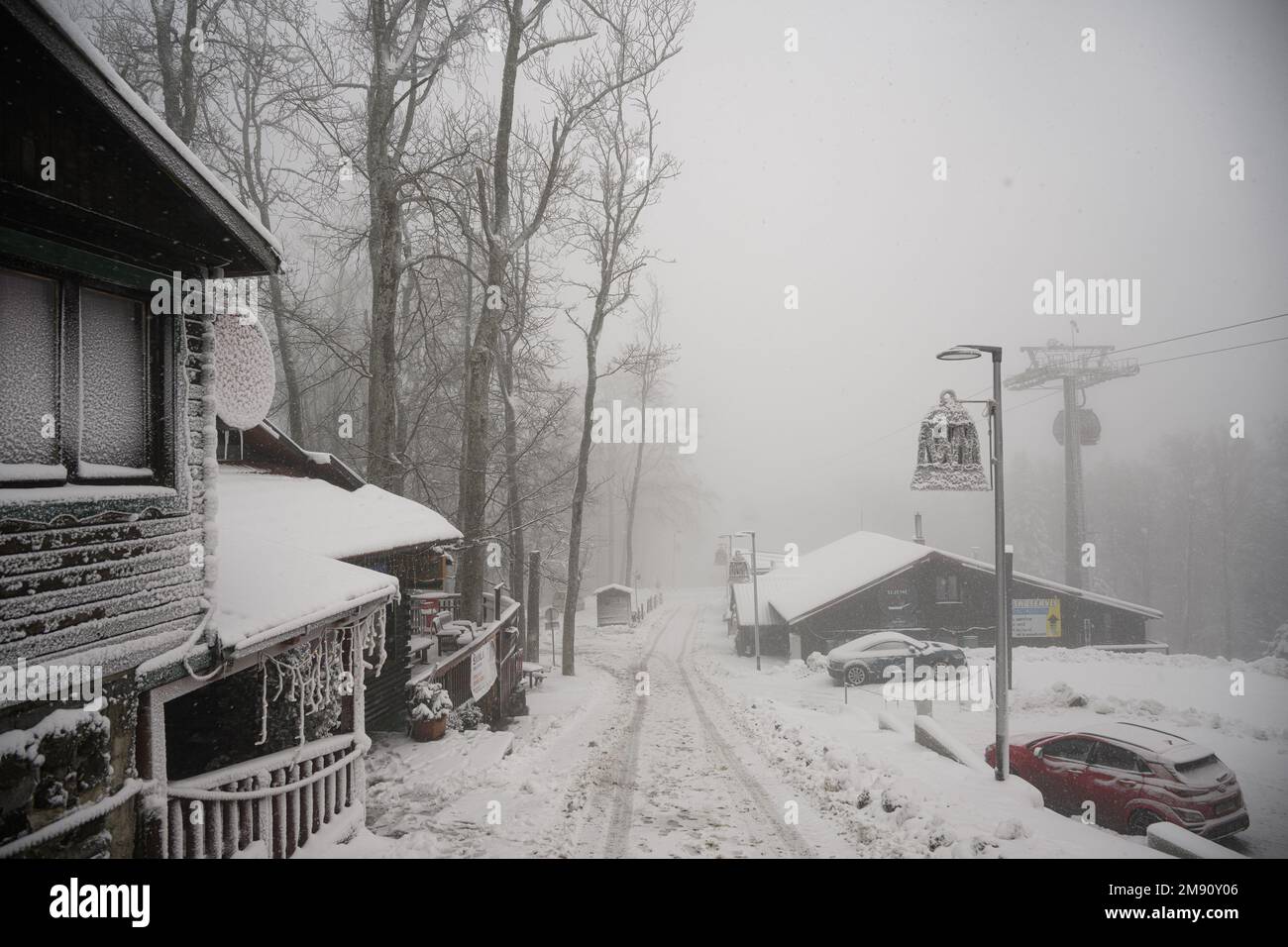 Winter time with heavy snow at Medvednica mountain in Zagreb, Croatia ...
