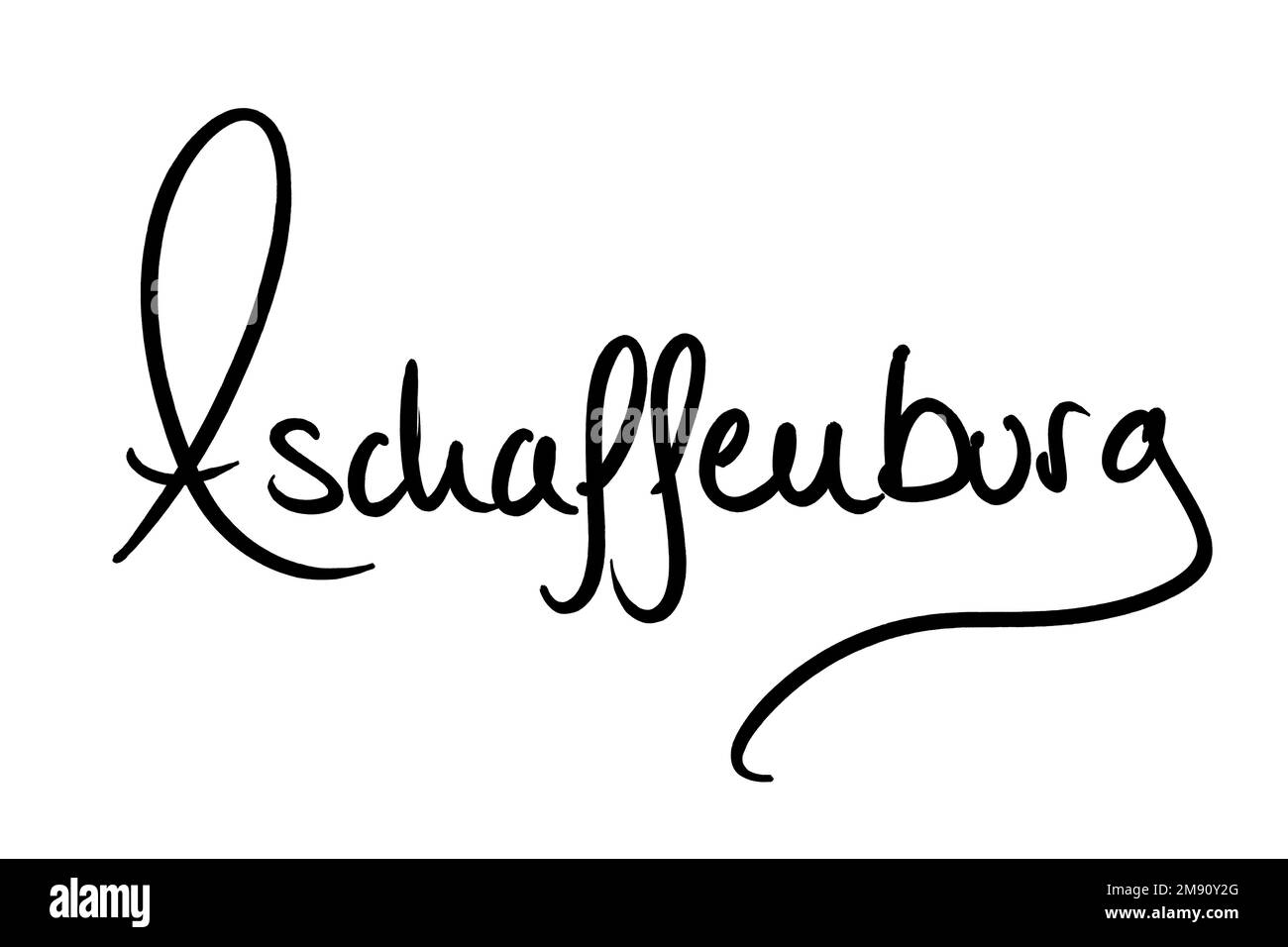 City name handwritten black on white Stock Photo - Alamy