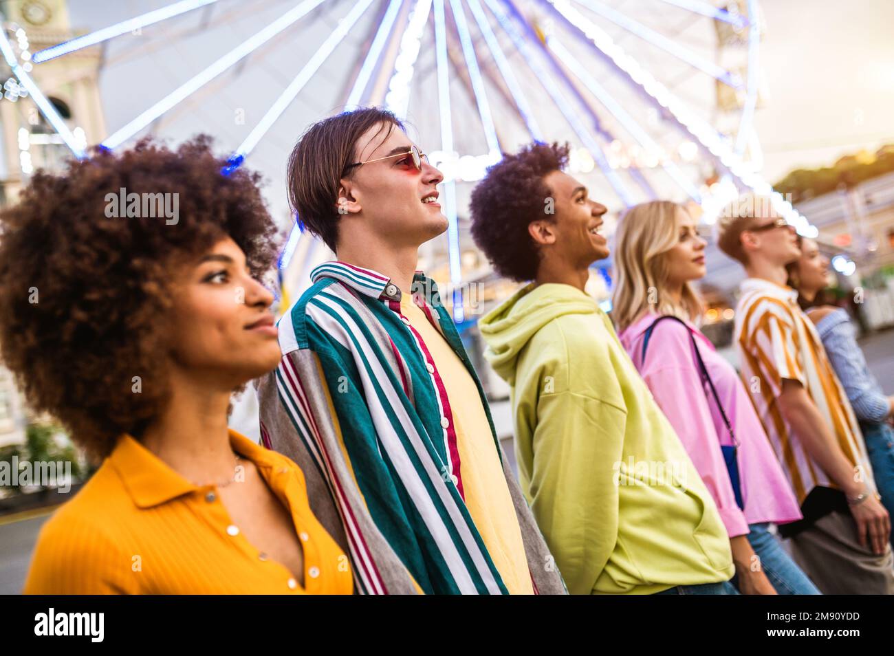 Multiracial young people together meeting and social gathering - Group ...