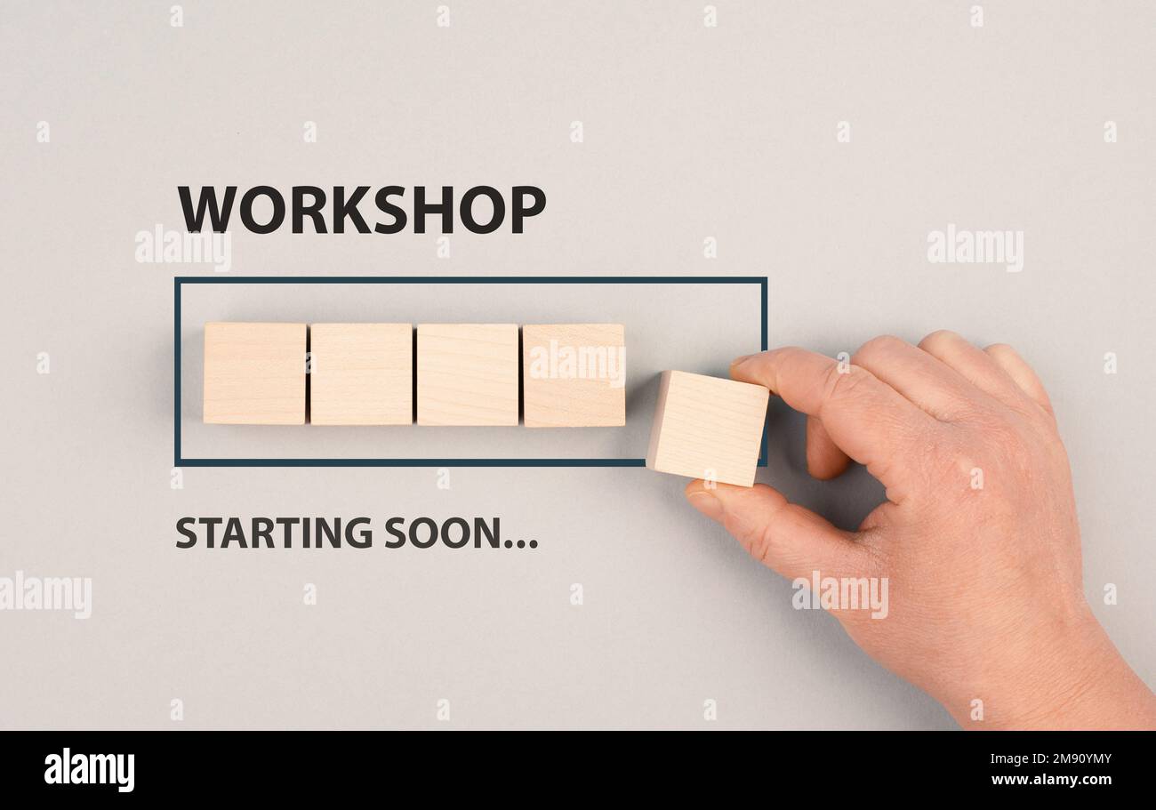 Workshop starting soon, progress bar, coaching and mentoring concept ...