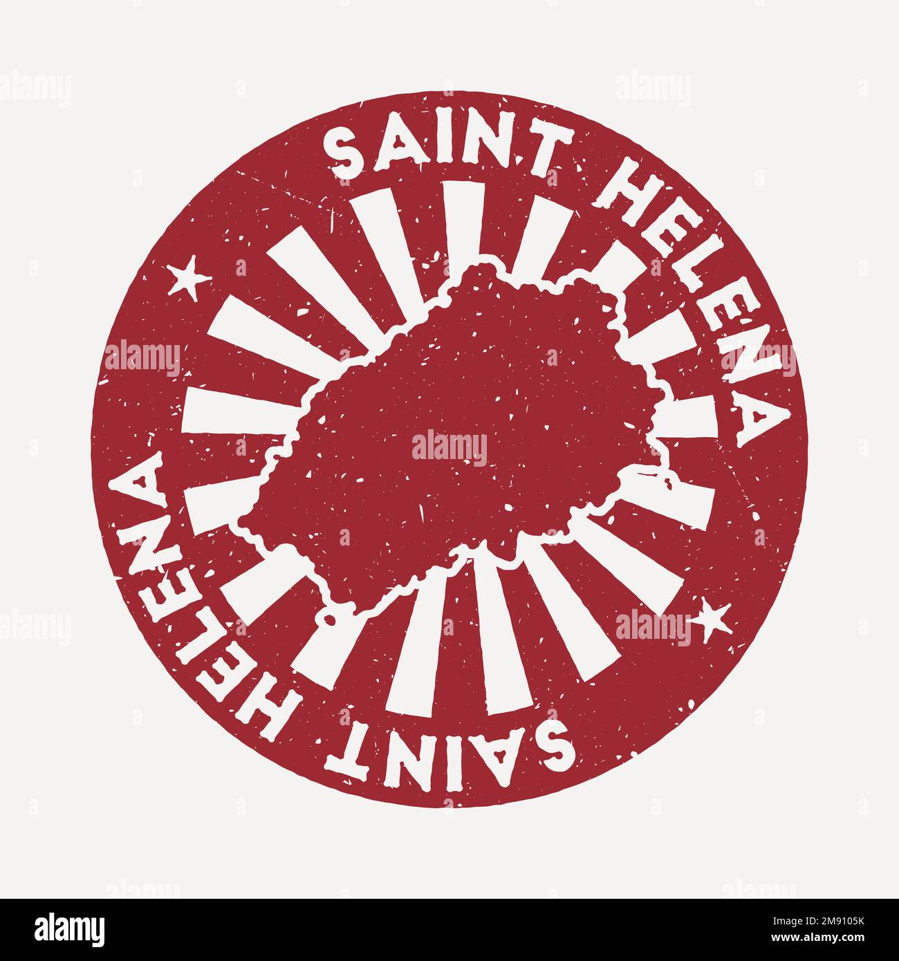 Saint Helena stamp. Travel red rubber stamp with the map of the island ...