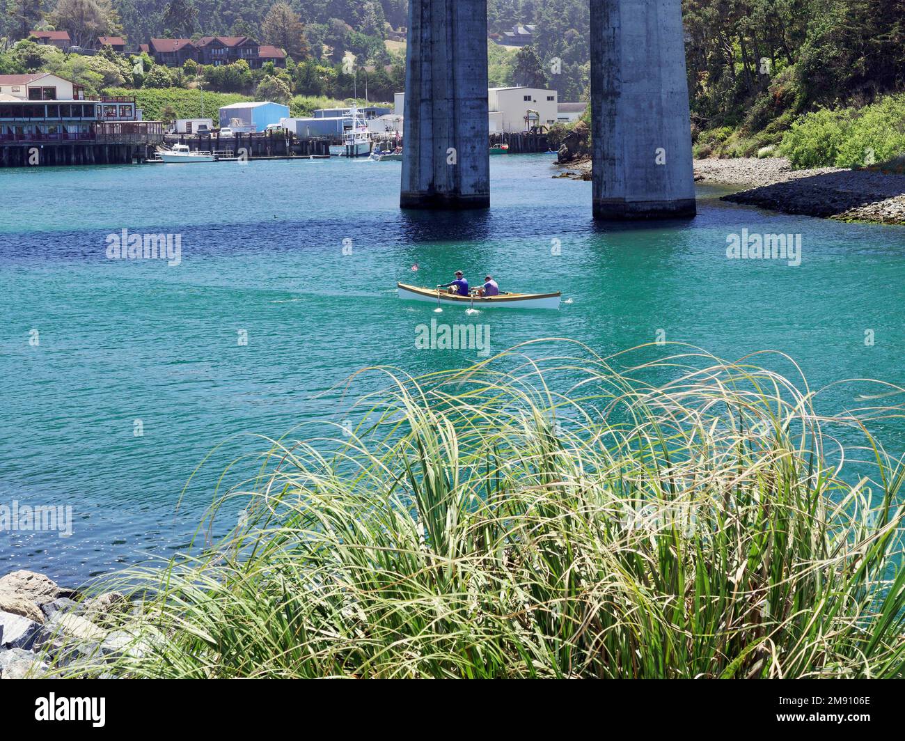 The rocky, rugged and wild mouth of the Noyo River, Noyo, Mendocino ...