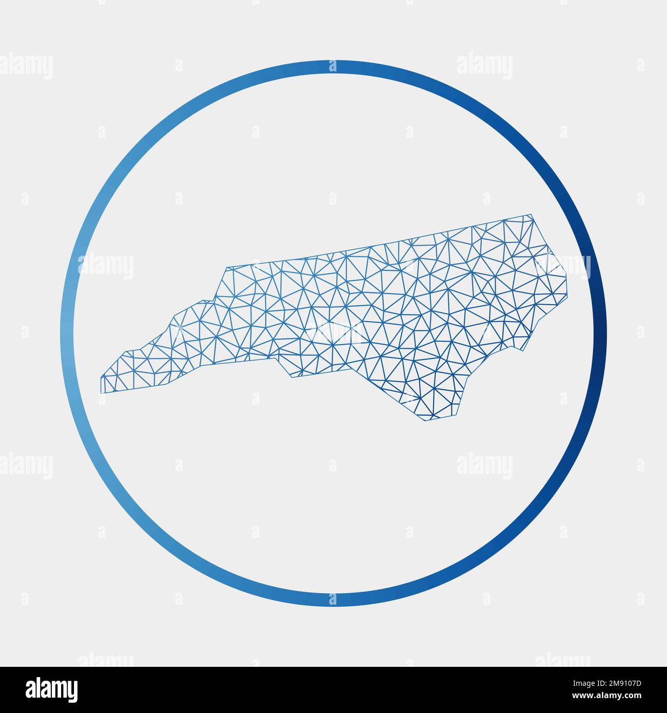 North Carolina icon. Network map of the US state. Round North Carolina ...