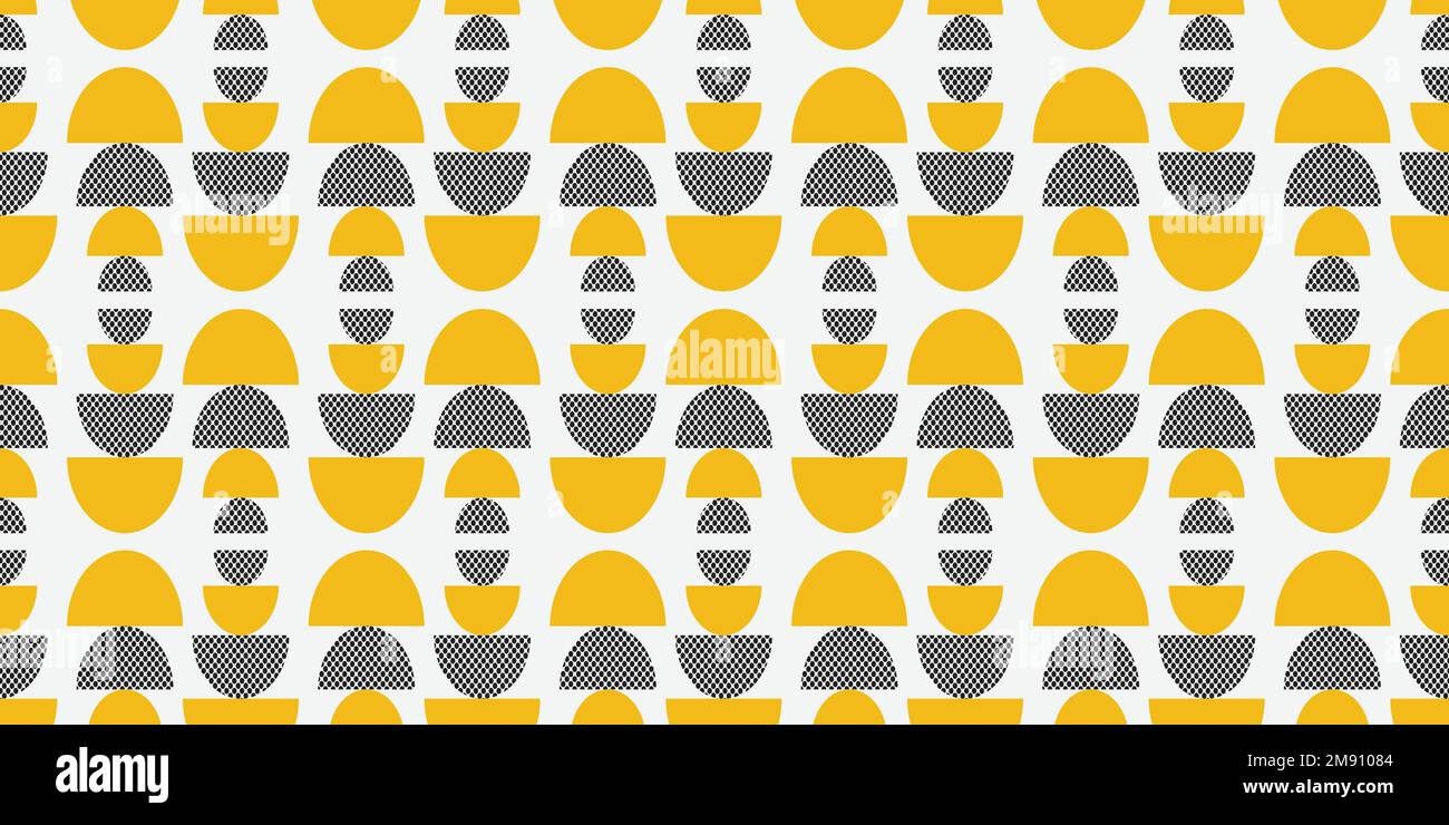 Geometric semicircles seamless vector pattern. Abstract art design with ...