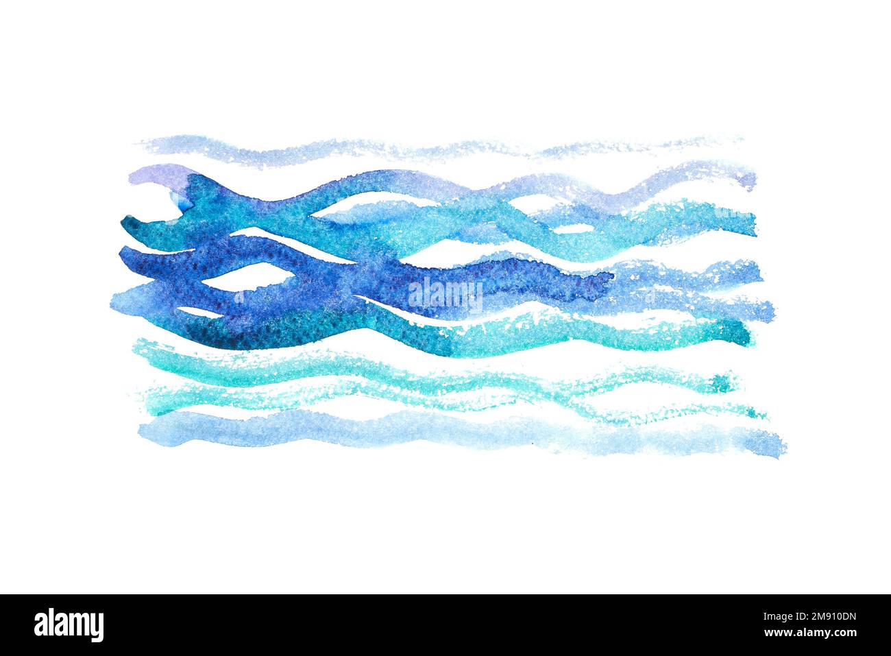 Water splash blue wave wavy symbol watecolor Stock Photo - Alamy