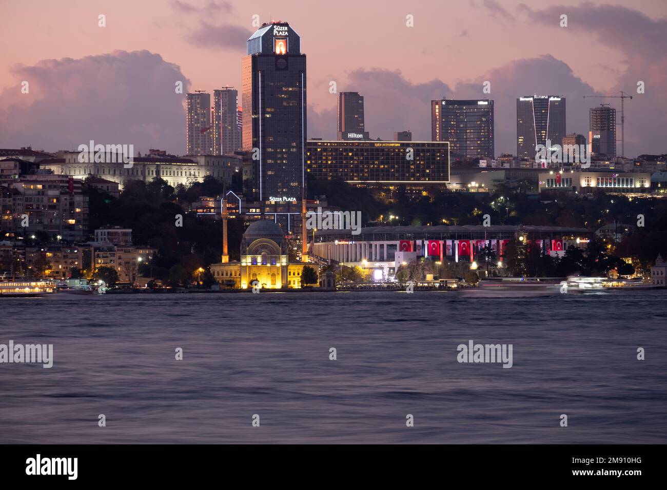 Istanbul, TURKEY - October 28, 2022 - Cityscape night view of Istanbul ...