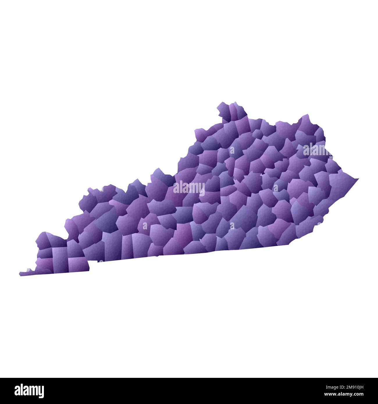 Kentucky map. Geometric style US state outline with counties. Bizarre ...
