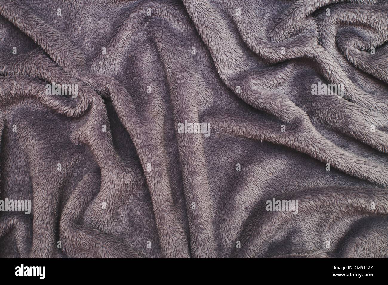 Gray wrinkled plush fabric background texture, soft material pattern ...
