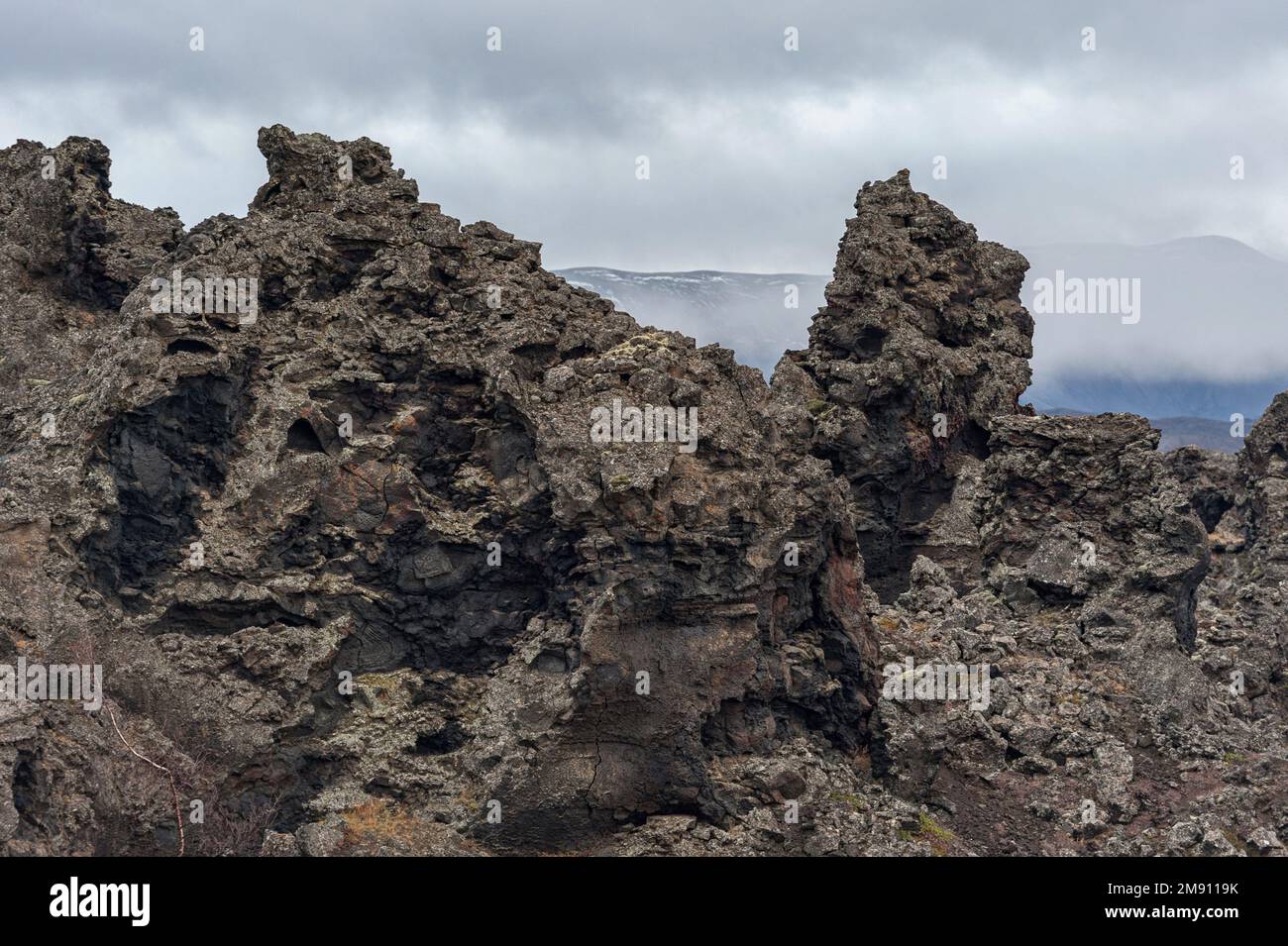 Dimmuborgir. Large area of unusually shaped lava fields east of Iceland ...