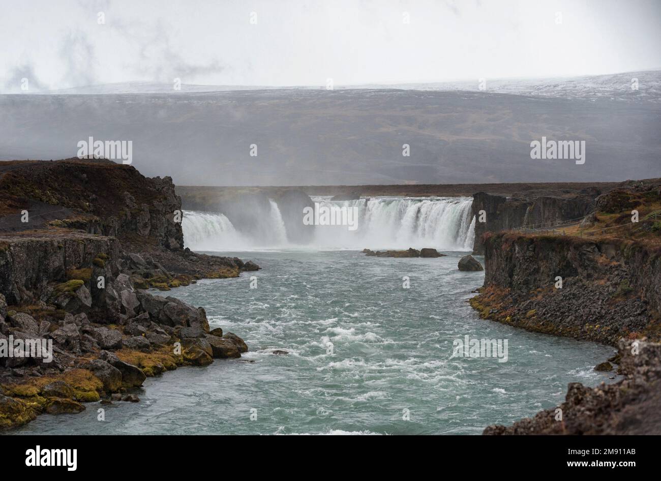 Powerful godafoss waterfall flowing hi-res stock photography and images ...