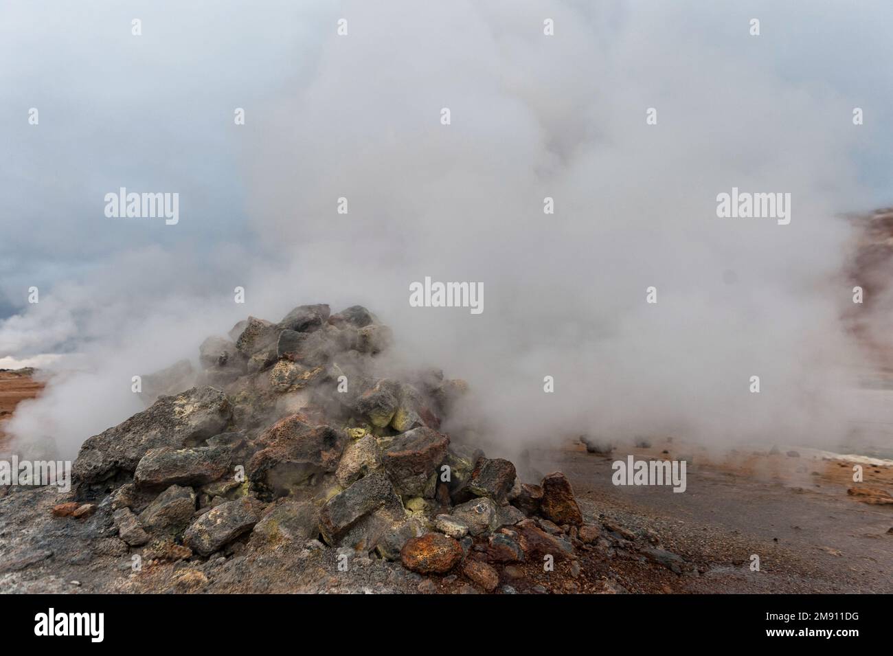 Iceland Nature and Landscape. Smoke from the ground Stock Photo - Alamy