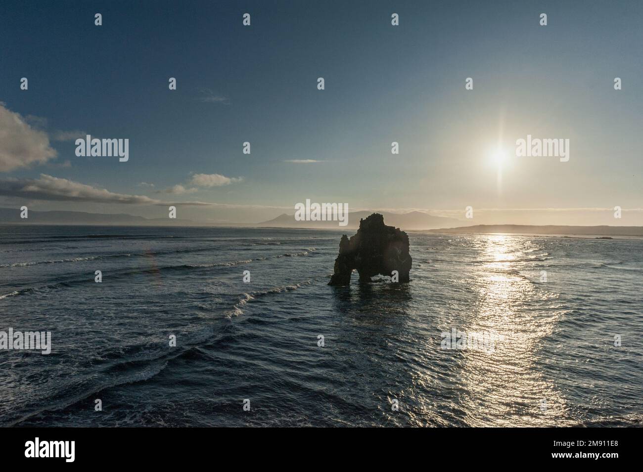 Hvitserkur Sightseeing Object in Iceland. Sunlight. Ocean Stock Photo ...