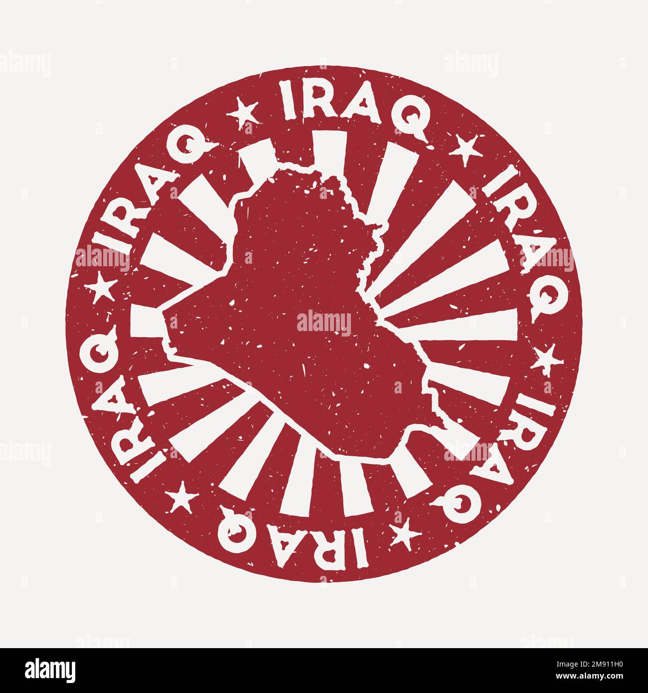 Republic of Iraq stamp. Travel red rubber stamp with the map of the ...