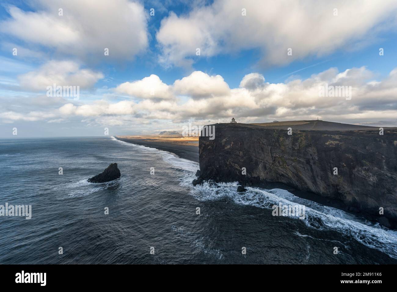 Dyrholaey Area in Iceland. Close to Black Sand Beach. Sunrise ...