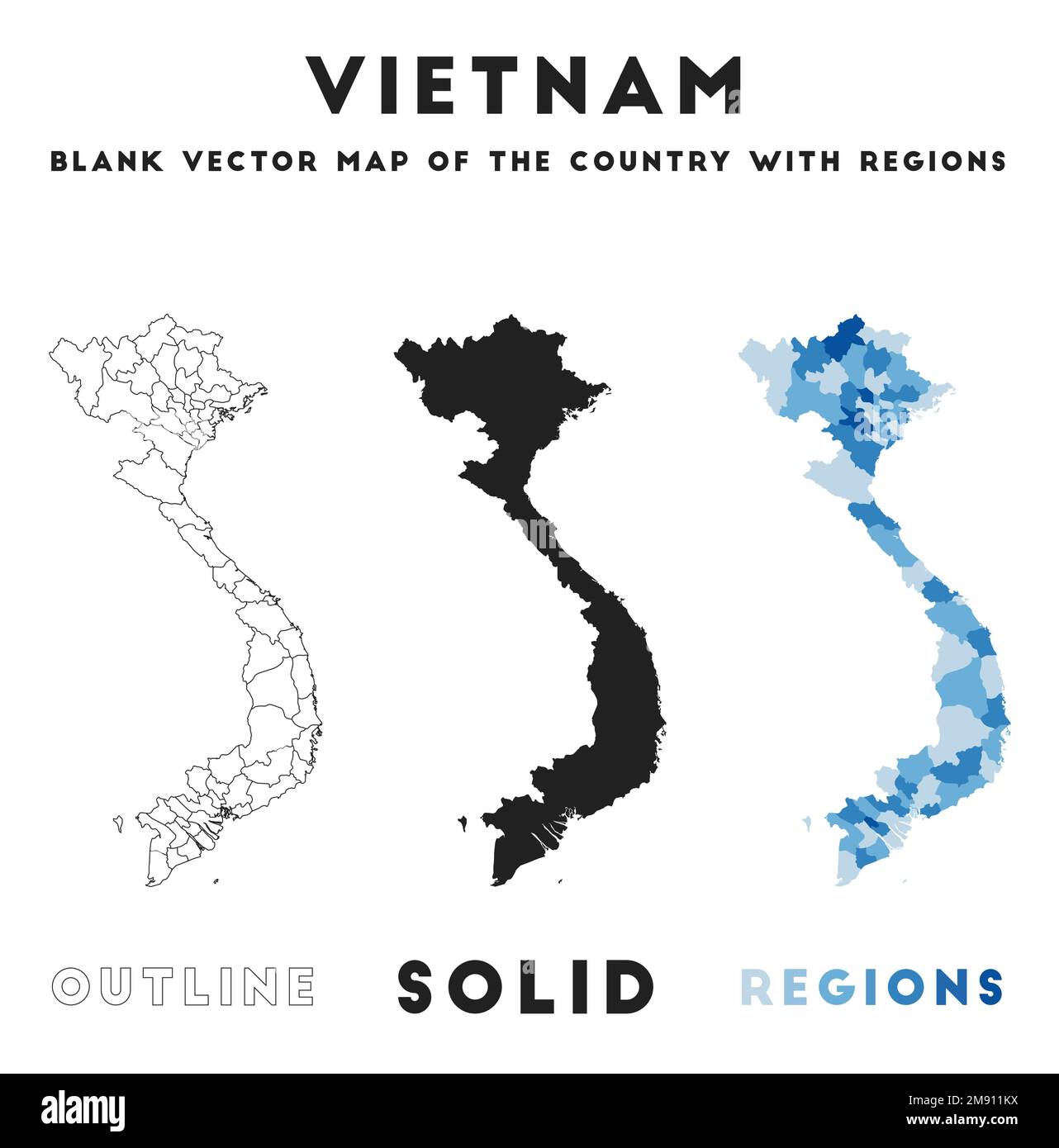 Vietnam map. Borders of Vietnam for your infographic. Vector country shape. Vector illustration ...