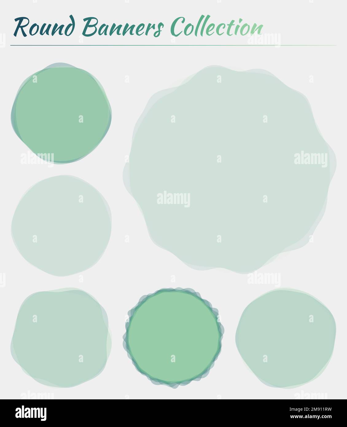 Colorful round banner. Circular backgrounds in blue-green colors ...