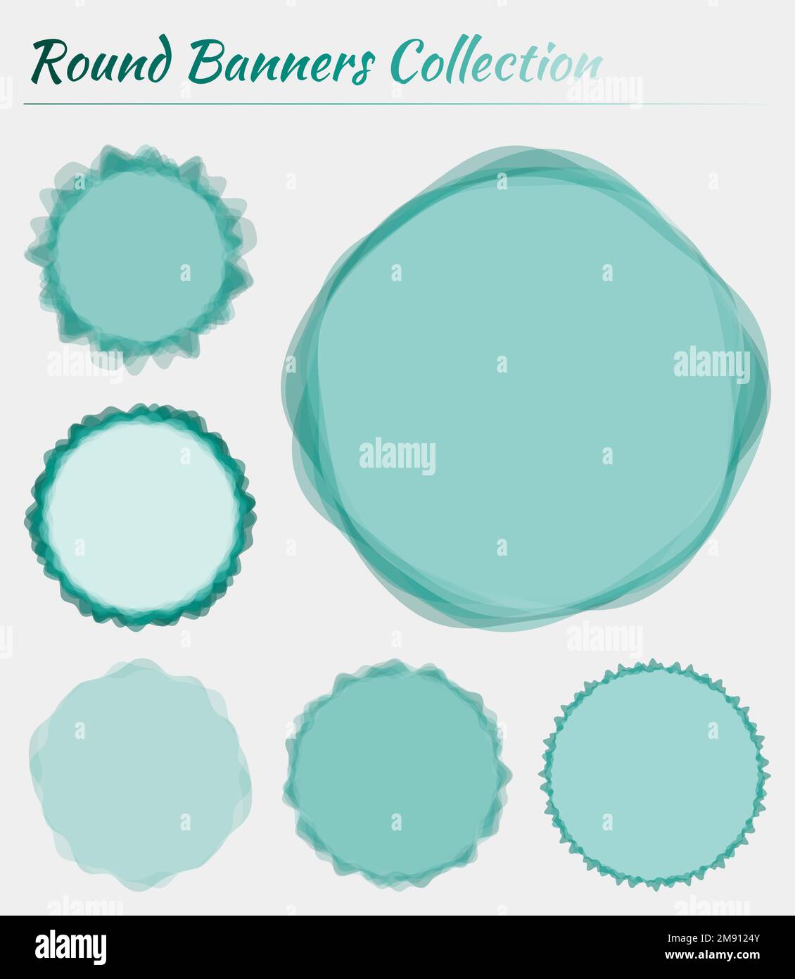 Colorful round banner. Circular backgrounds in teal colors. Trendy ...