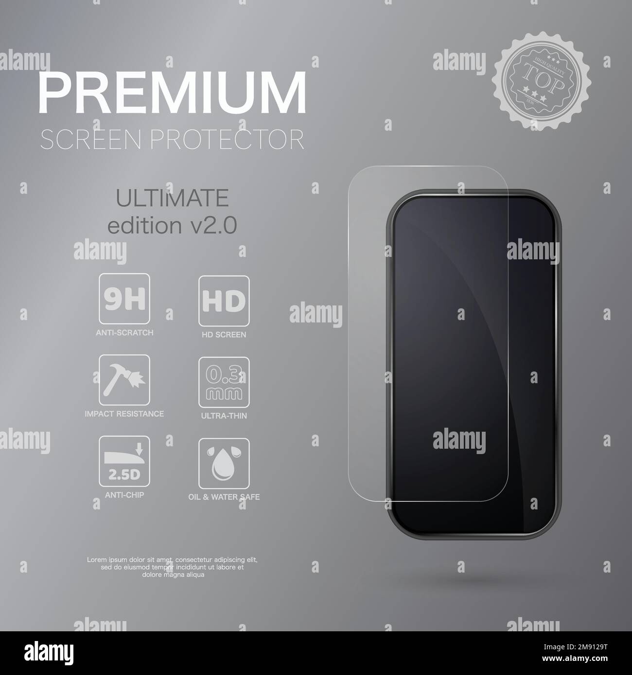 Grey Mobile Phone Screen Glass Stock Vector Image And Art Alamy